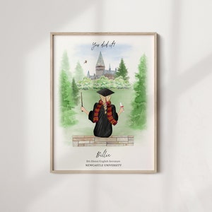 Personalised Graduation Gift Wizard School Graduation Print Custom BFF ...
