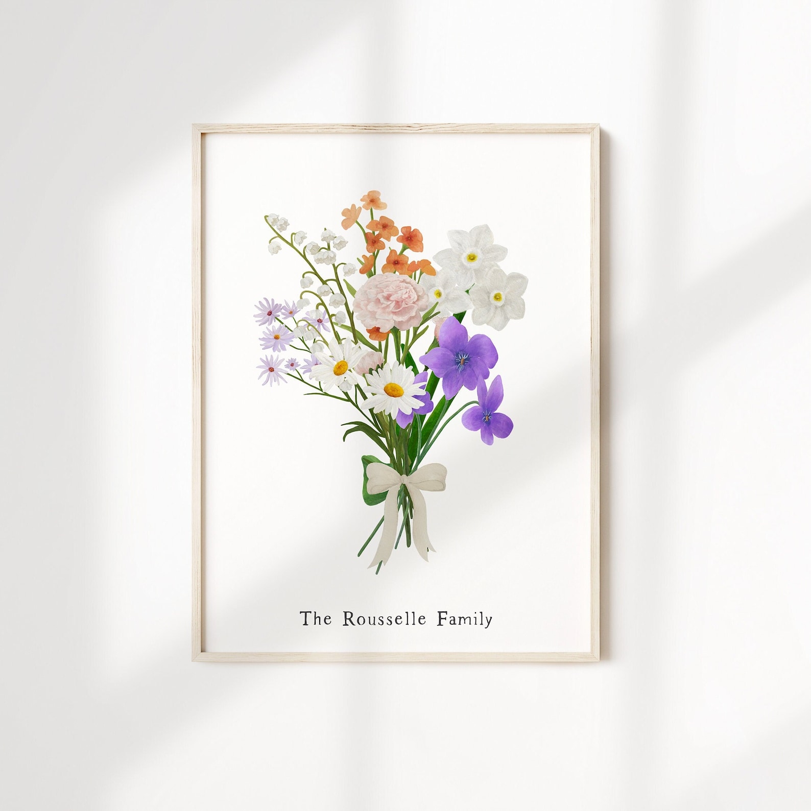 Family Birth Month Flower Print - Flower Bouquet - Flower Bunch - Gift ...