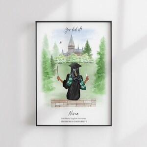 Personalised Graduation Gift Wizard School Graduation Print Custom BFF ...