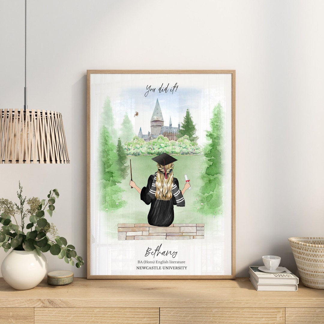 Personalised Graduation Gift Wizard School Graduation Print Custom BFF ...