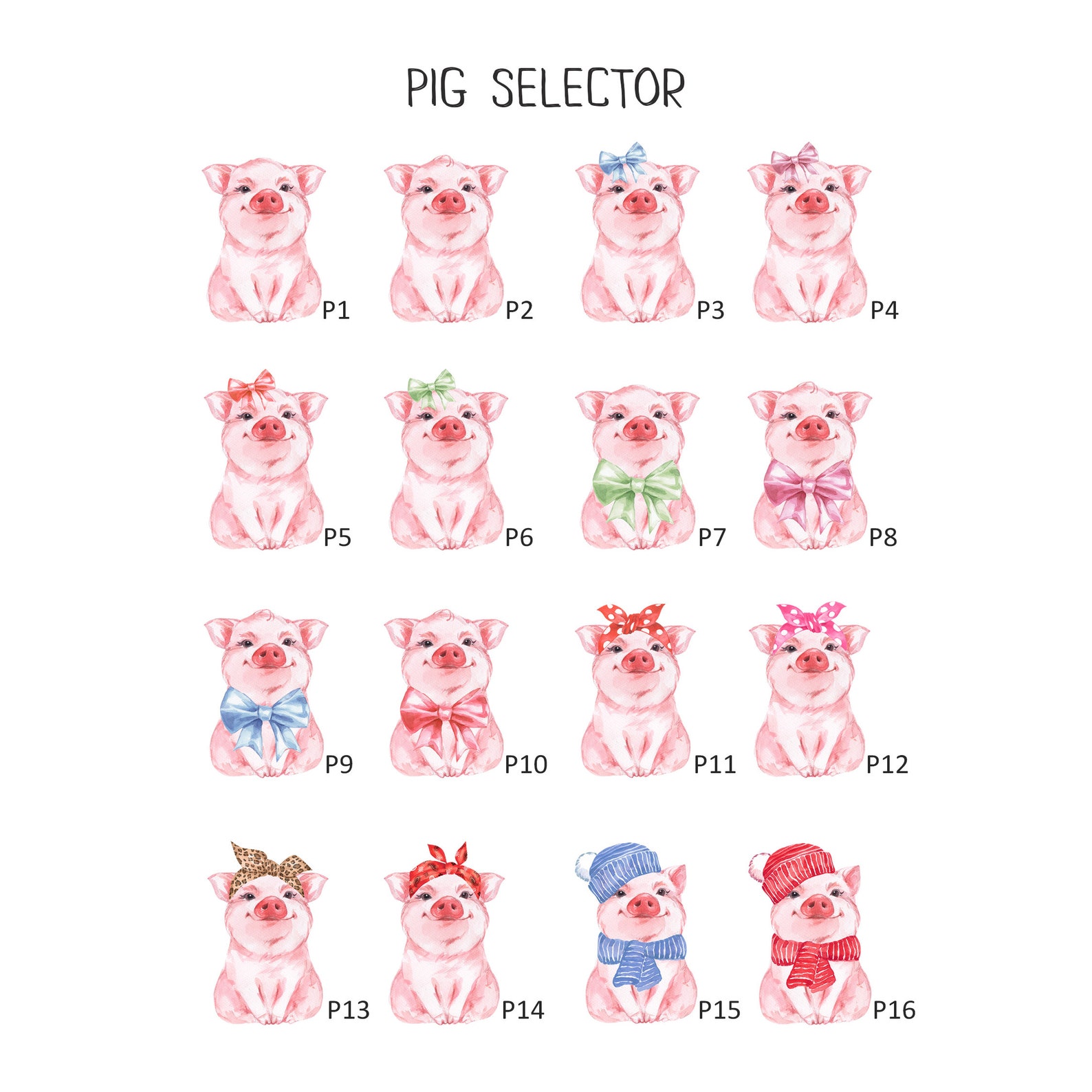 Pig Family Personalised Print - Piggy Family Illustration ...