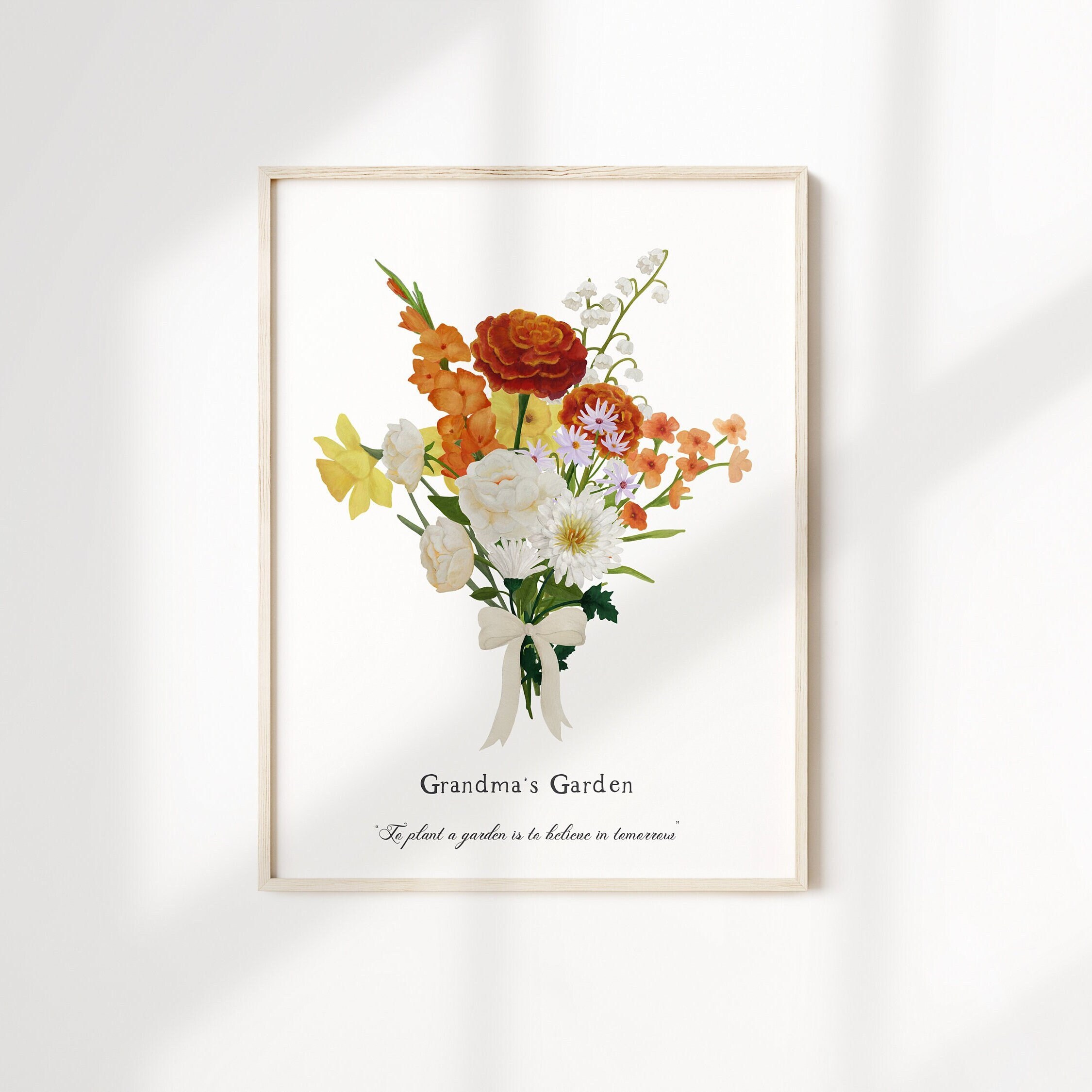 Family Birth Month Flower Print - Flower Bouquet - Flower Bunch - Gift ...