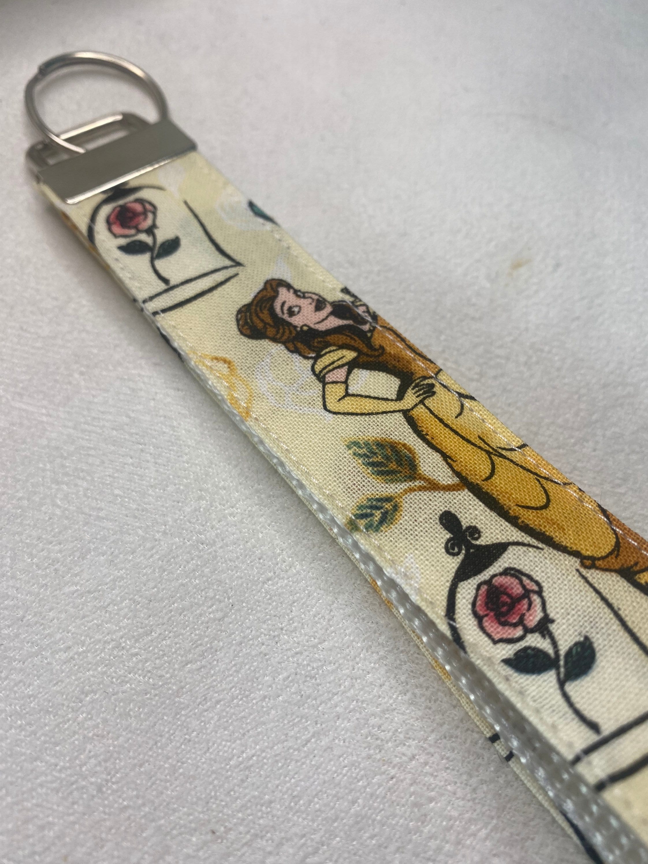 Beauty and the Beast Belle Keychain Wristlet Lanyard - Etsy
