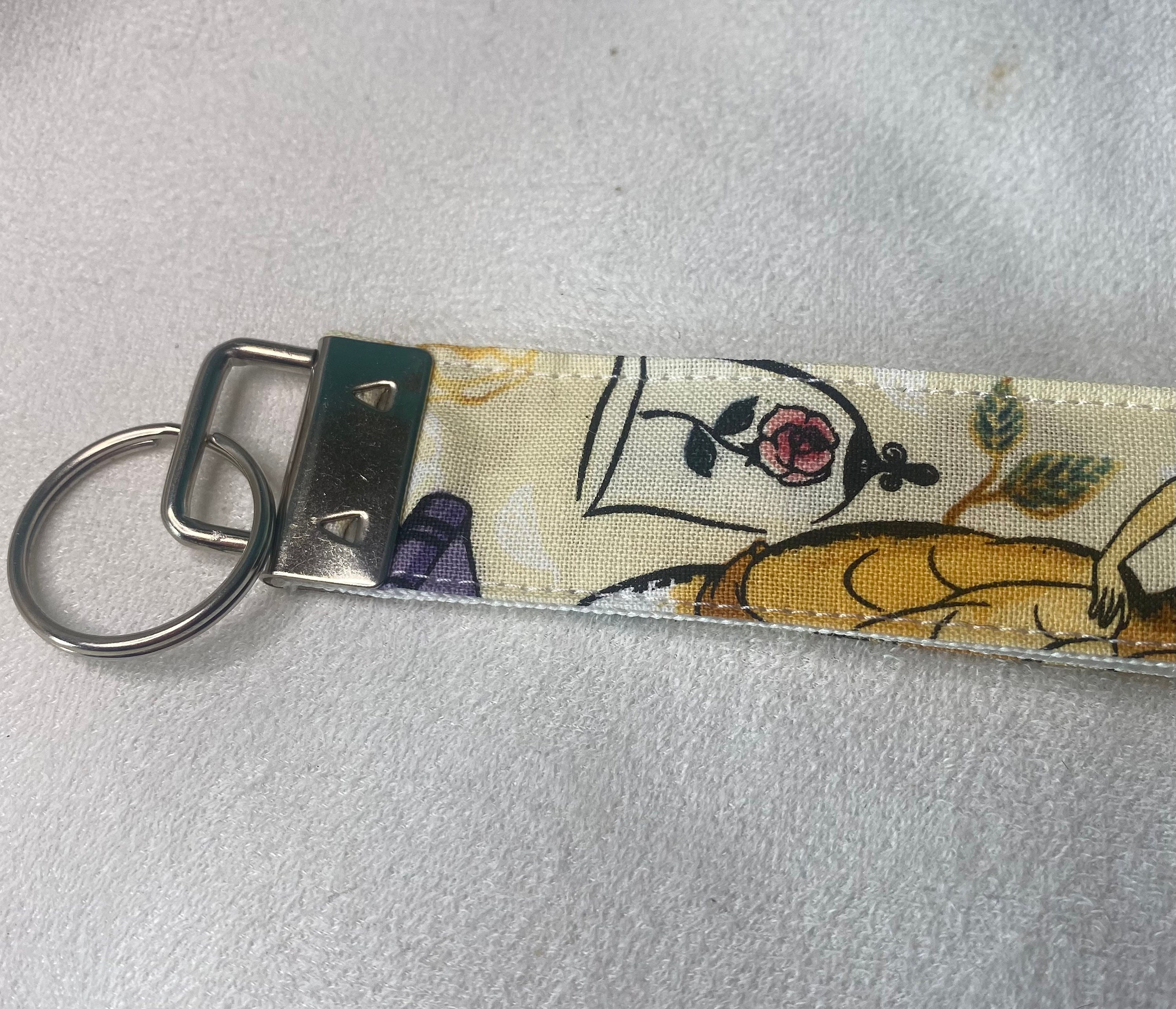 Beauty and the Beast Belle Keychain Wristlet Lanyard - Etsy