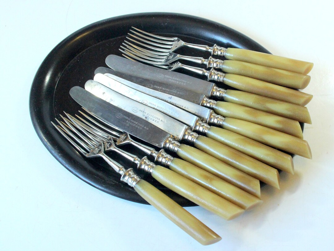 6 Antique Butter Knives and Forks Vintage Fruit Knives Breakfast ...