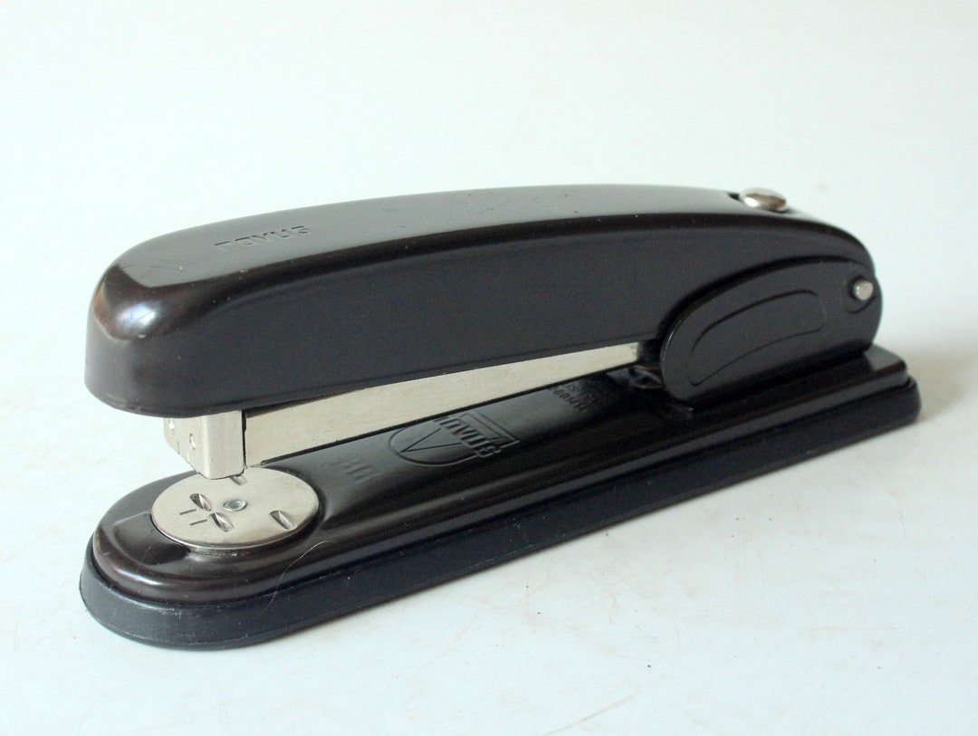 Stylish Stapler Desk Paper Tacker Black Brown Mid Century West Germany ...