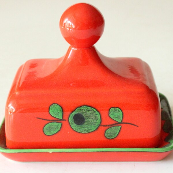 Red Butter Dish - Etsy