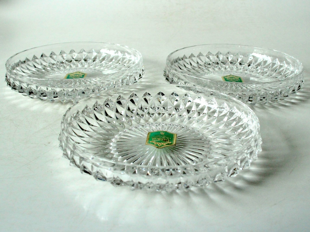 3 Beautiful Heavy WMF Diadem Crystal Glass Dessert Bowls Set Glass ...