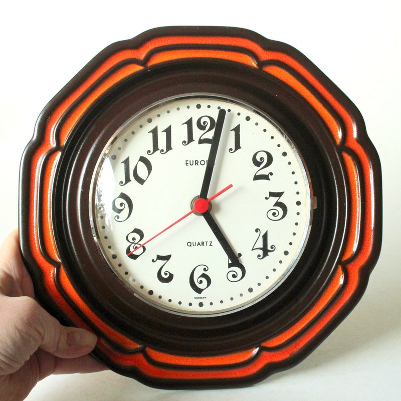 Orange Clock - Etsy