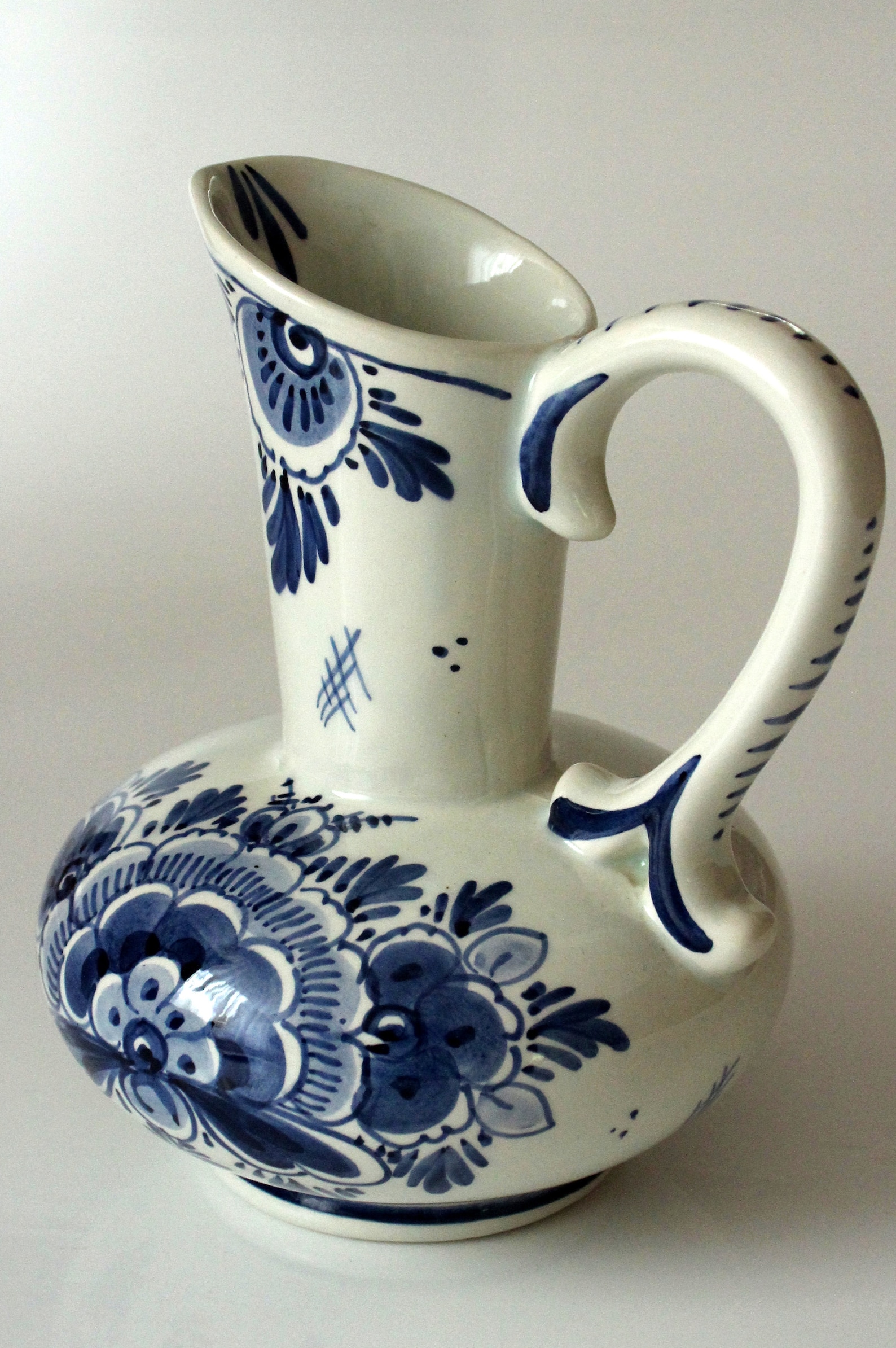 Delft Vase Blumen Blue Holland Vintage 1960er Krug Vase mit Henkel Delfter Porzellan Porcelaine ...