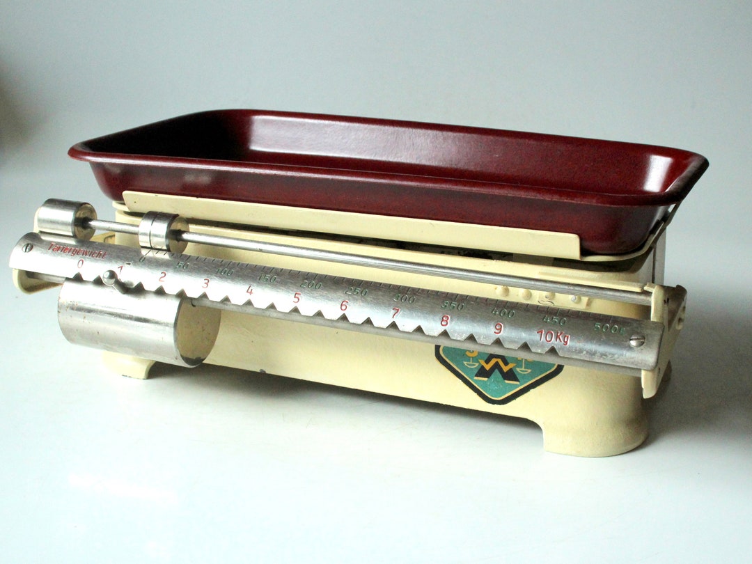 Scales Old Metal Kitchen Scales Vintage 50s 60s JWR Retro Kitchen Mid ...