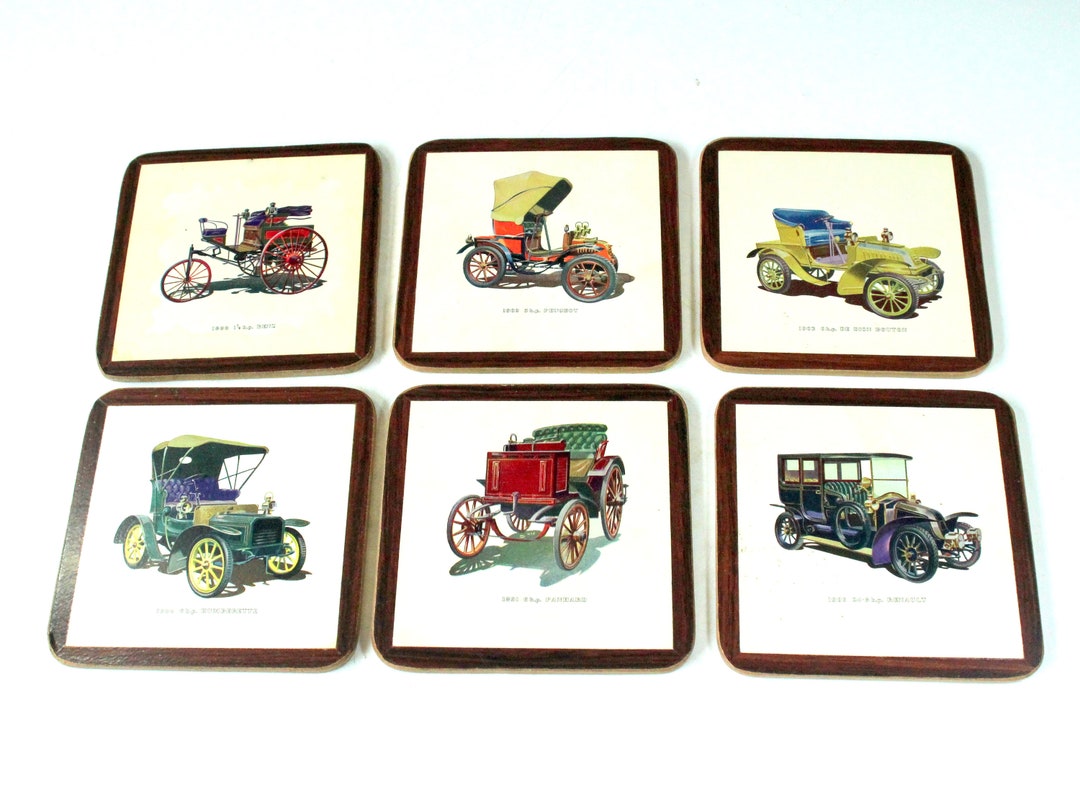 6 Coaster Classic Car England Pimpernel Table Decoration Vintage 6 ...