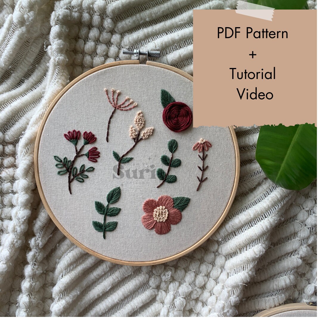 Embroidery Pattern - Learn 8 Basic Stitches - Etsy
