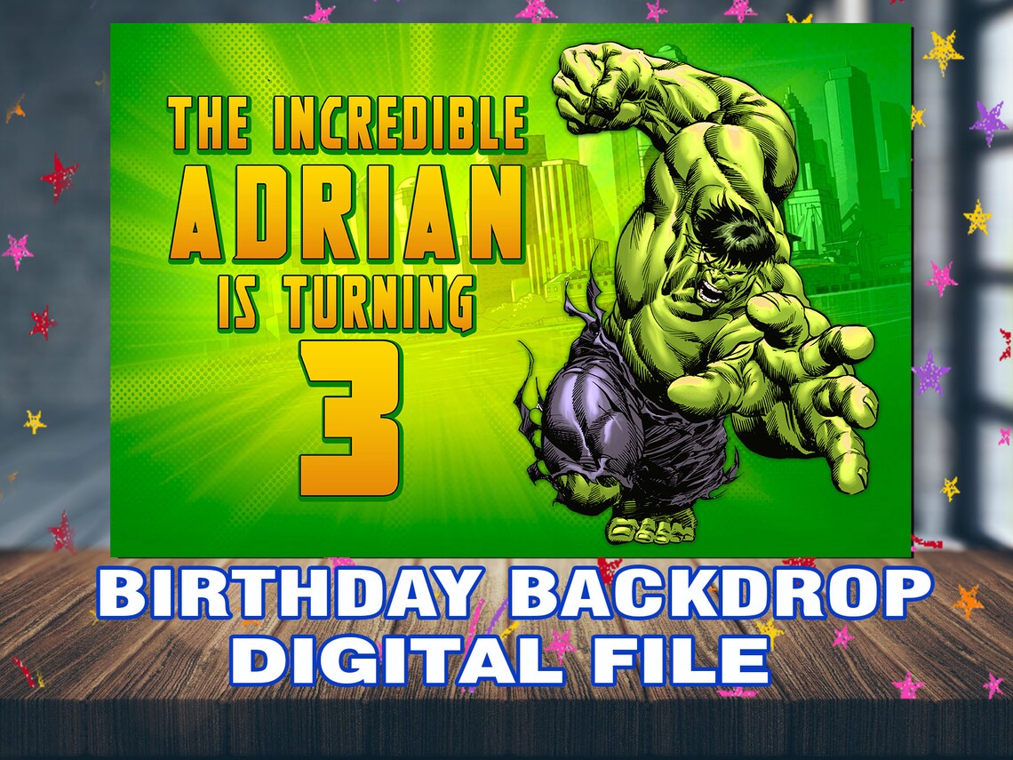 Hulk Backdrop Hulk Birthday Backdrop Hulk Banner - Etsy