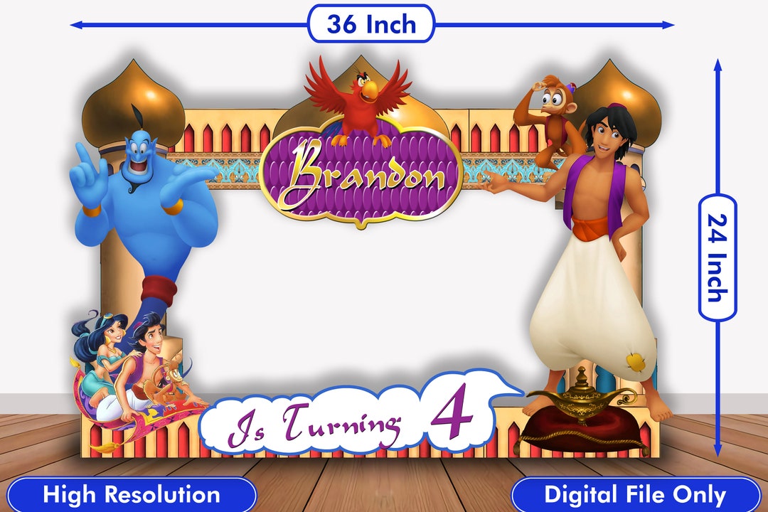Aladdin Aladdin Photo Booth Frame Birthday Photo Booth DIY - Etsy