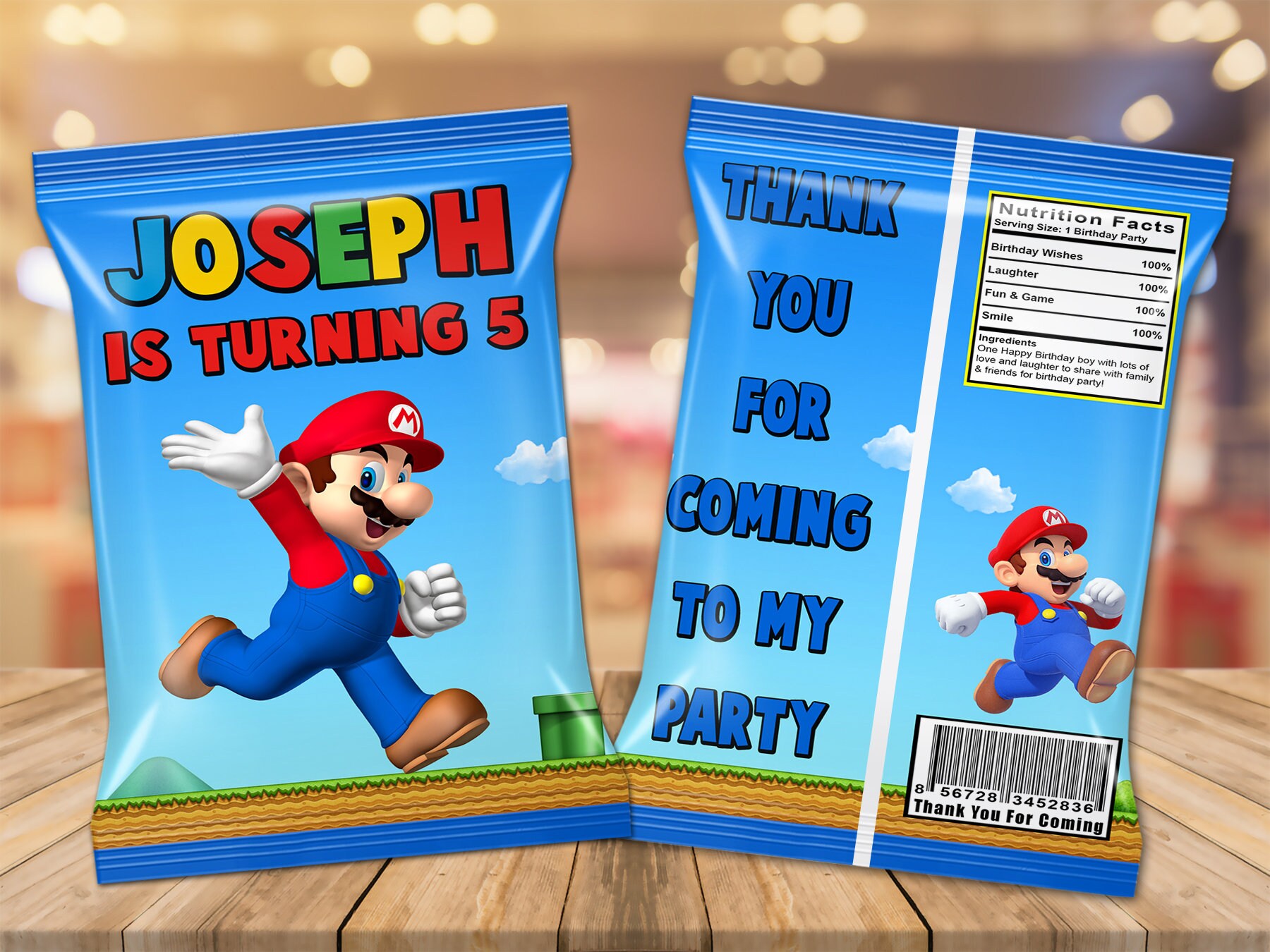 Mario Bros Chip Bags Mario Bros Birthday Mario Bros Party | Etsy