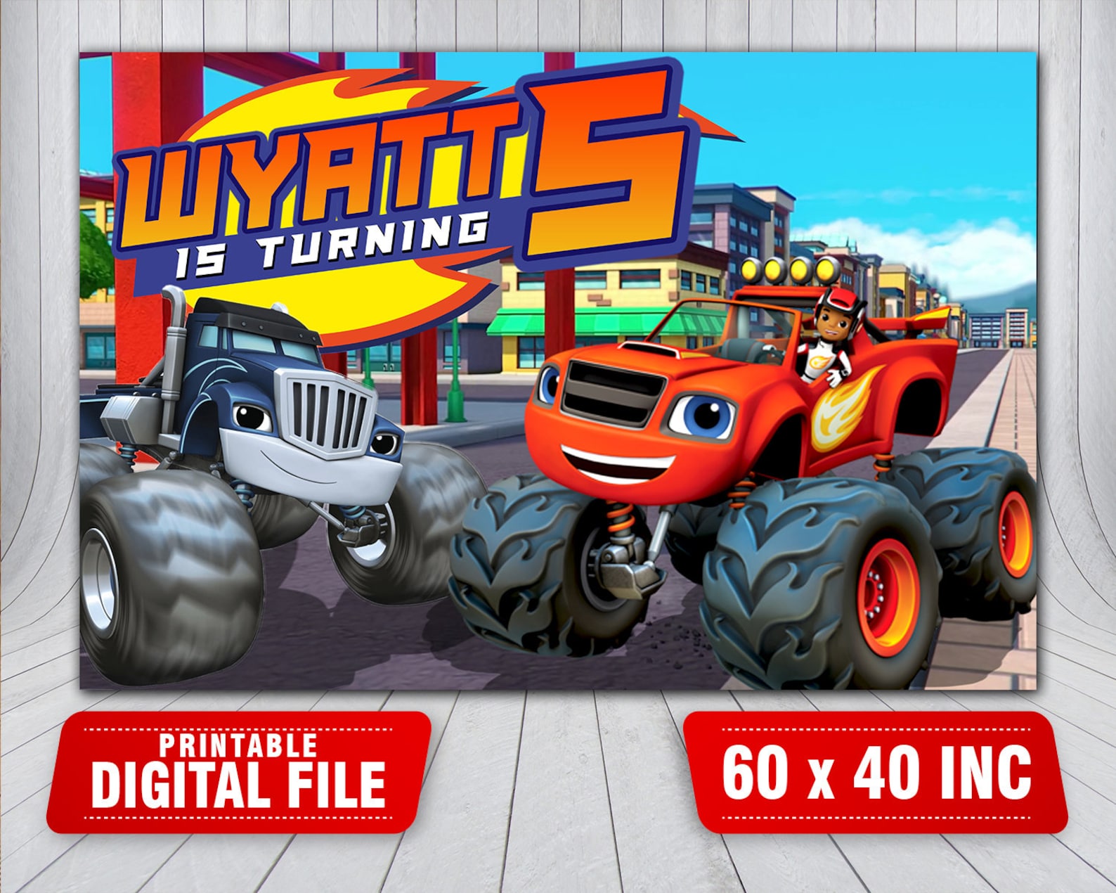 Blaze Backdrop Blaze Birthday Backdrop Blaze Banner Blaze - Etsy