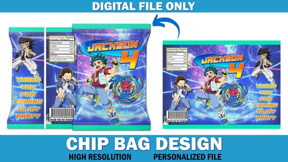 Beyblade Chip Bags Beyblade Treat Bag Beyblade Favors Digital File ...