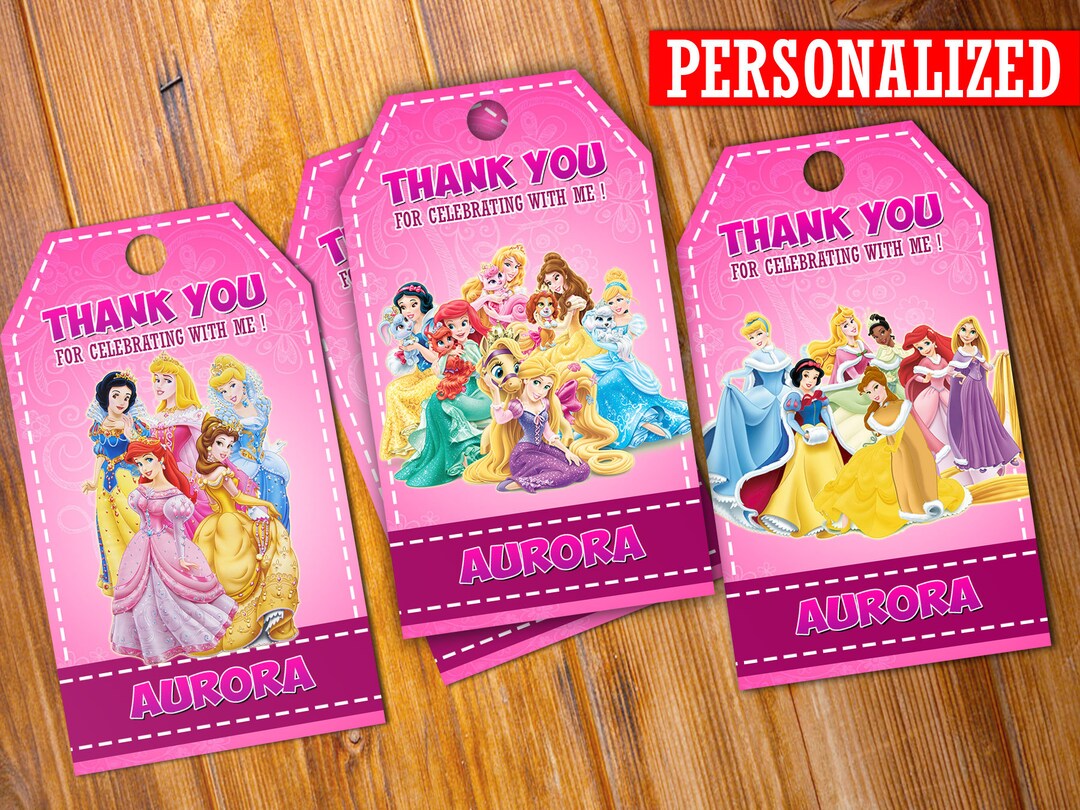 Princess Thank You Tag Princess Favor Tags Thank You Tags - Etsy