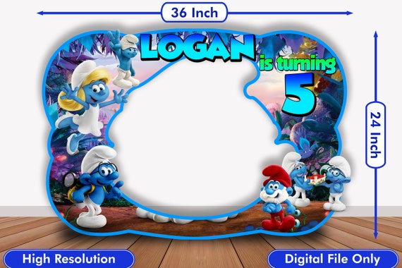 Smurfs Smurfs Photo Booth Frame Birthday Photo Booth DIY | Etsy Australia