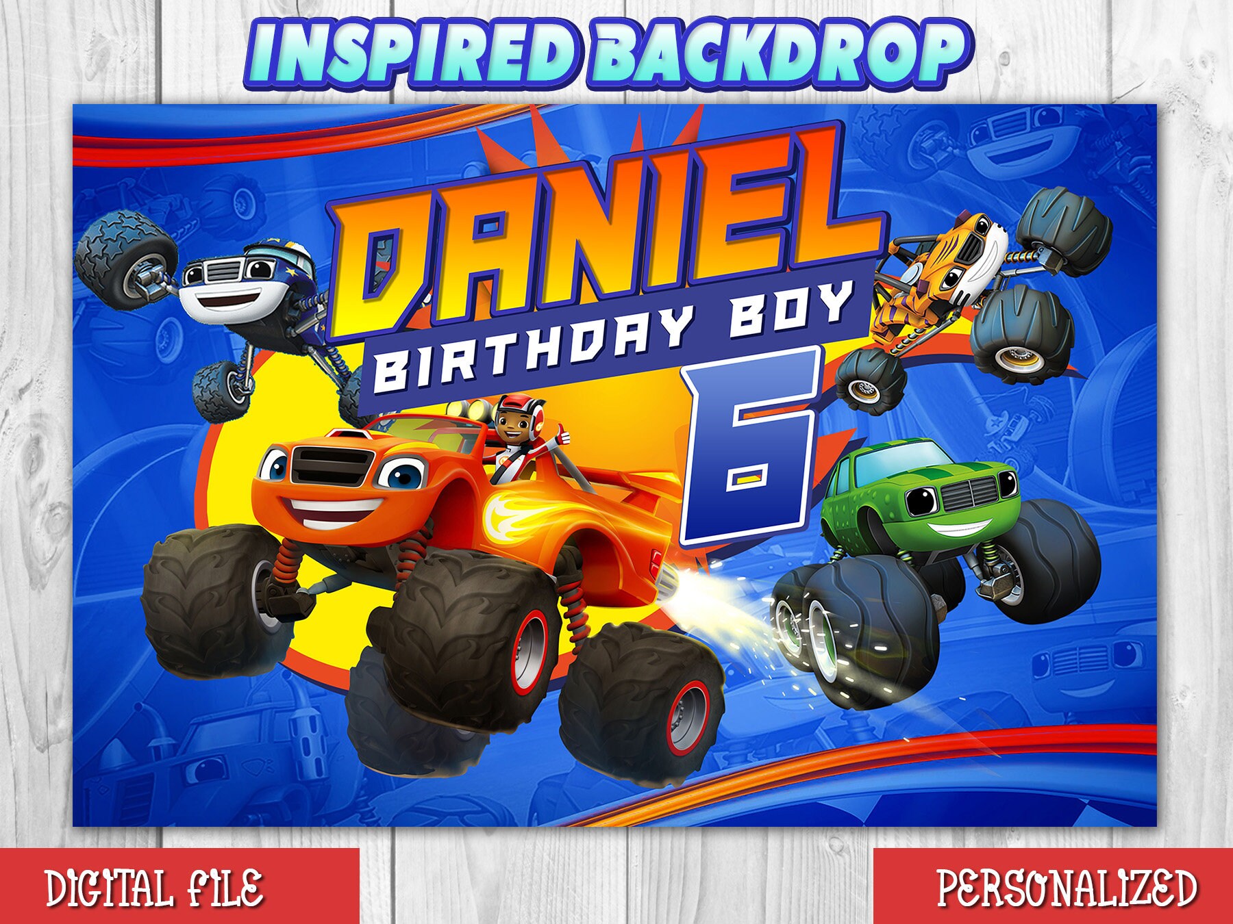 Blaze Backdrop Blaze Birthday Backdrop Blaze Banner Blaze | Etsy