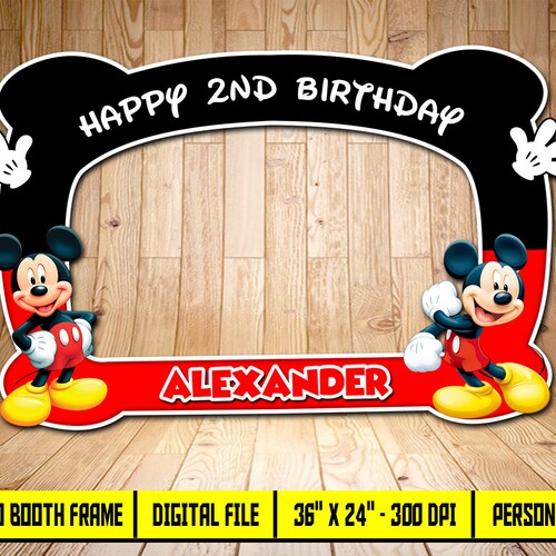 Mickey Mouse Photo Booth Frame Mickey Mouse Birthday Frame - Etsy