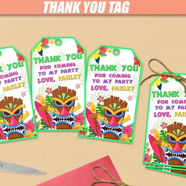 Luau Favor Tags - Etsy