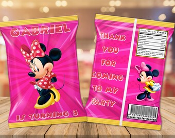Minnie Mouse Birthday Party Chips Minnie Mouse Minnie Mouse - Etsy