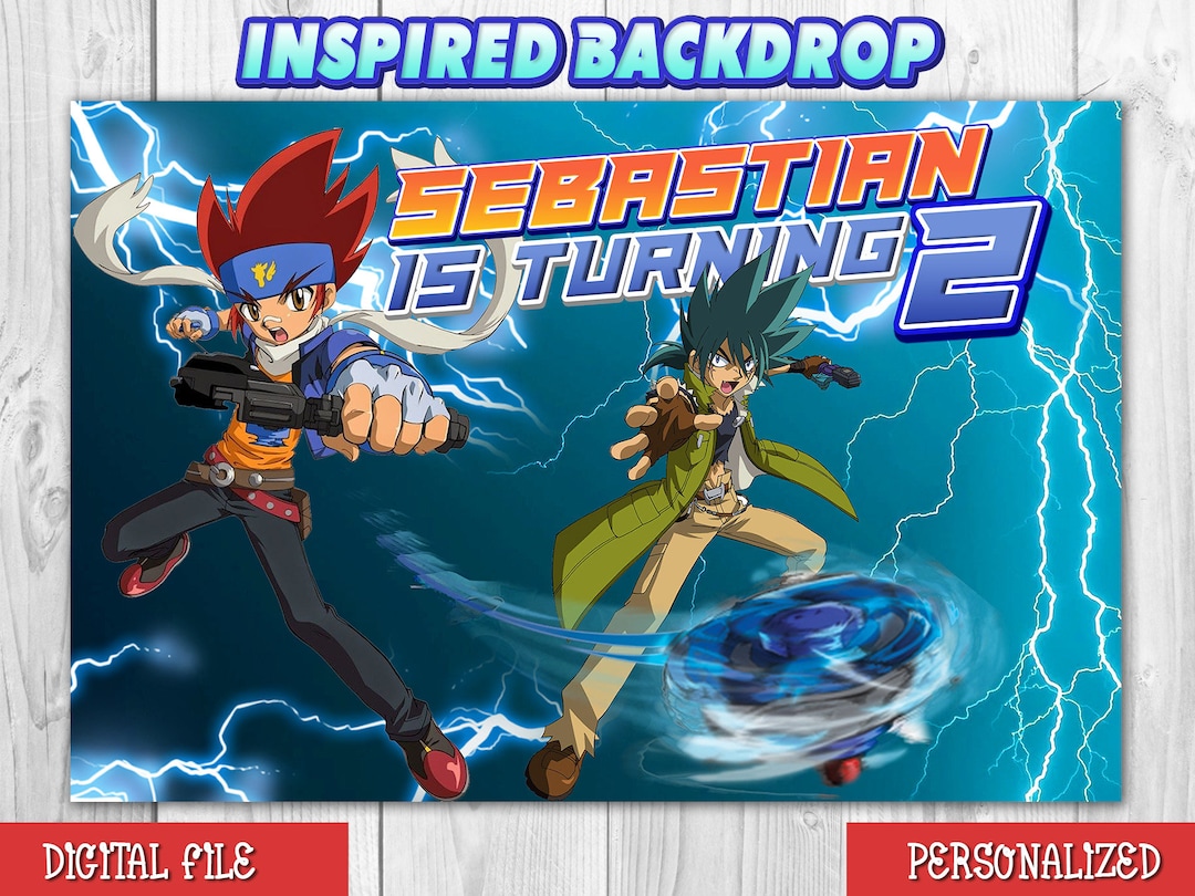 Beyblade Backdrop, Beyblade Birthday Backdrop, Beyblade Banner ...