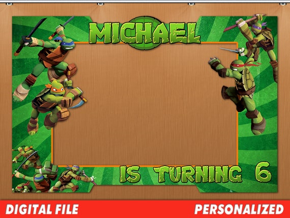 TMNT Photo Booth Frame TMNT Birthday Photo Booth DIY Photo | Etsy