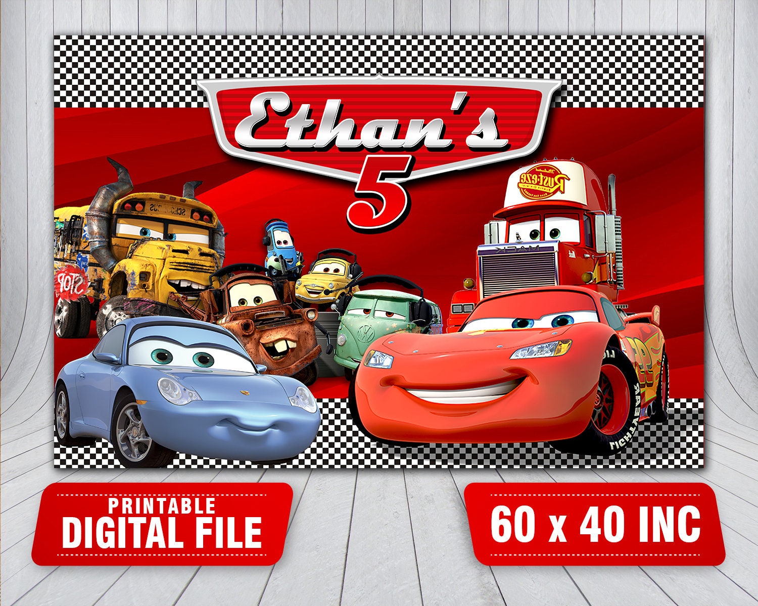 Cars Backdrop Cars Birthday Backdrop Cars Banner Cars | Etsy