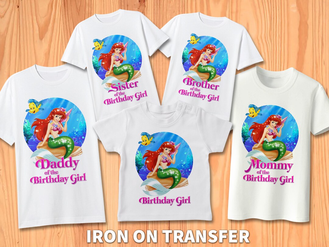 Little Mermaid Iron on Transfer Little Mermaid Set Family - Etsy