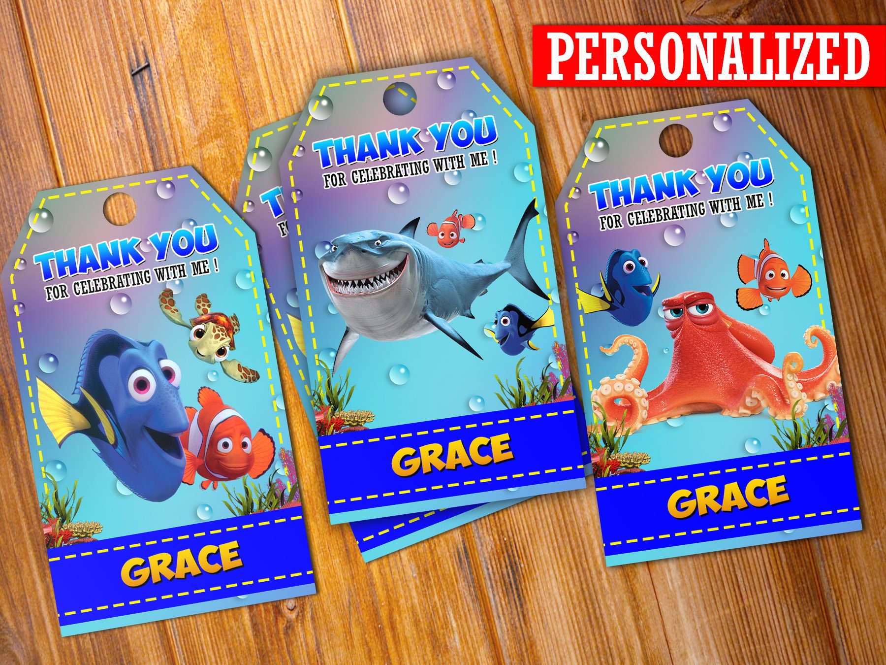 Finding Dory Thank You Tag Finding Dory Favor Tags Thank | Etsy