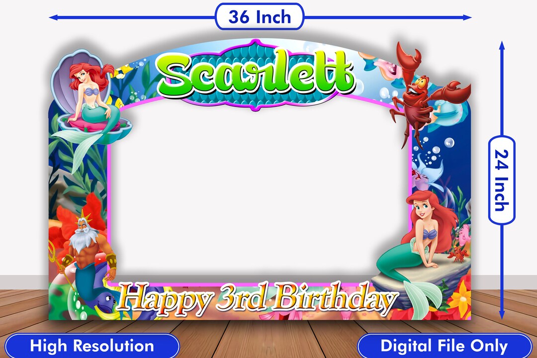 Little Mermaid Little Mermaid Photo Booth Frame Birthday - Etsy UK