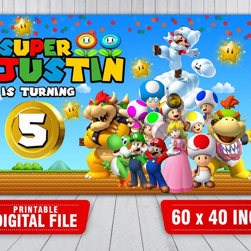 Personalised Super Mario Bros Birthday Backdrop - Etsy