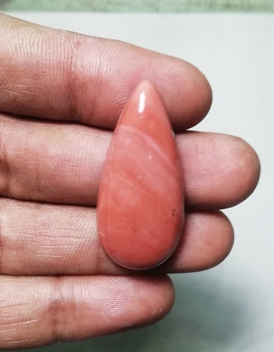 100% Natural Salmon Pink Jasper Loose Gemstone Cabochon for Pendent and ...