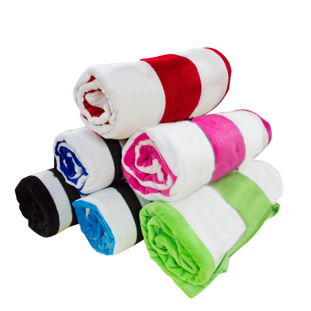 Personalized Cabana Style 100% Cotton Hand Towels - Custom Embroidered ...