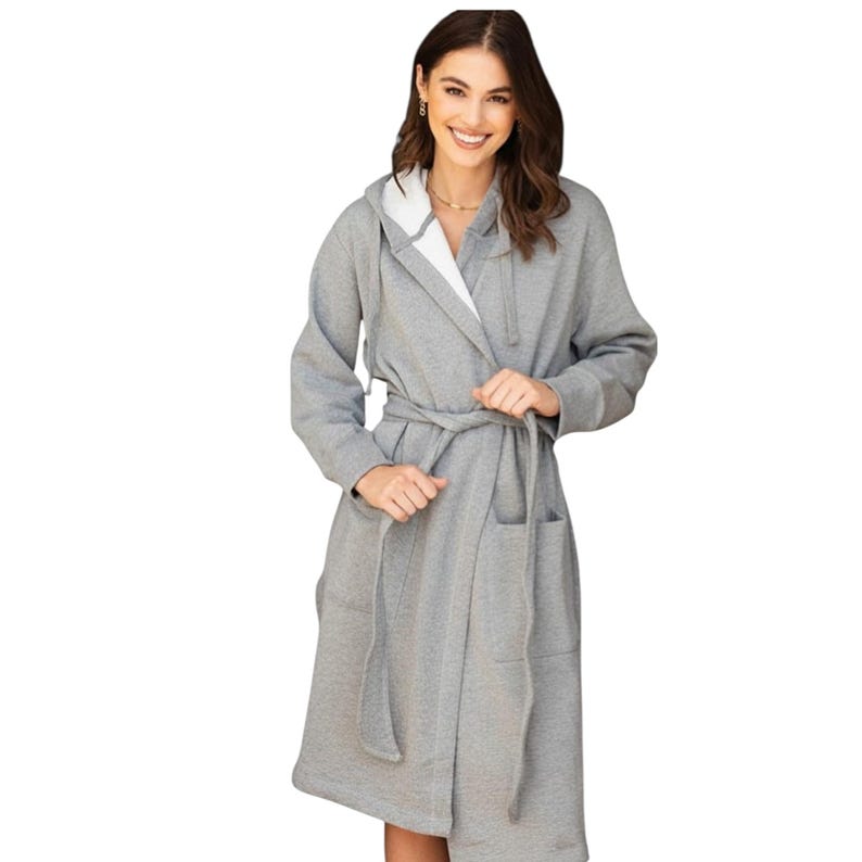 Personalized Unisex Women's and Men's Hooded Bathrobe Sweatshirt Robe ...