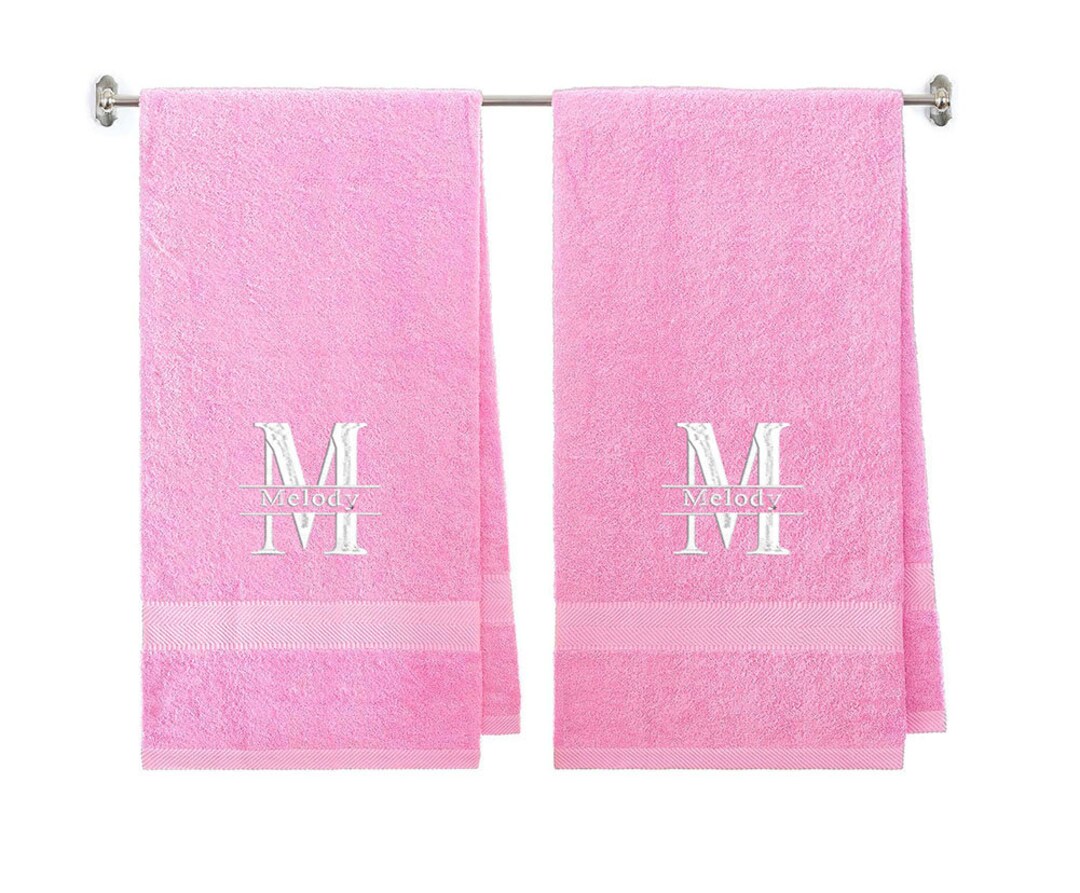 Split Initial Personalized Towels, 100% Terry Cotton Hand Towel With ...