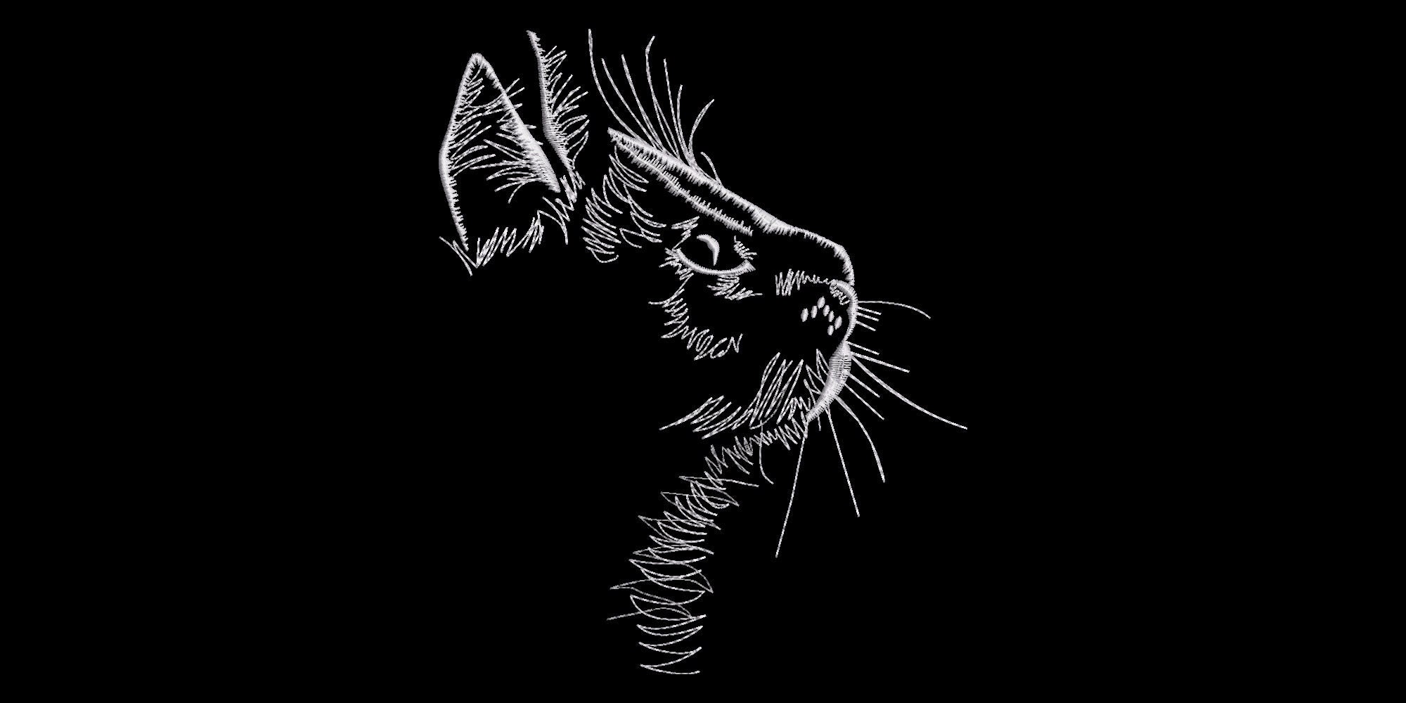 Cat Head Profile Silhouette