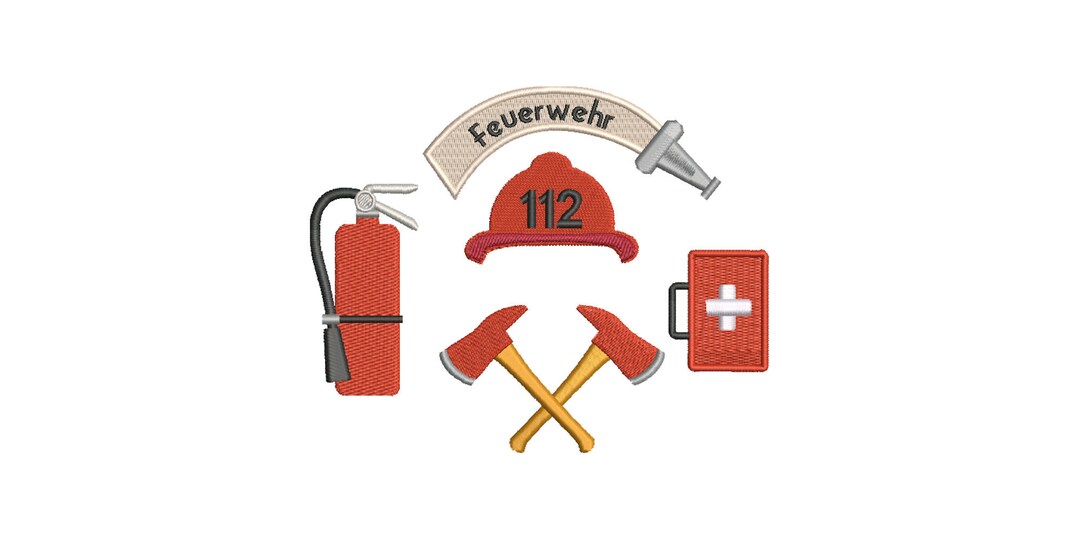 Embroidery File Fire Brigade Collage 2 Sizes10x10 and 13x18 Signet ...
