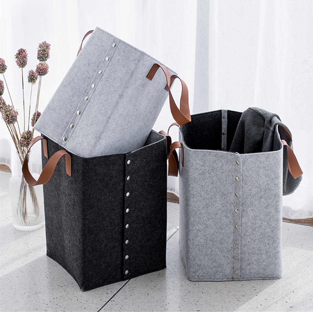 Free Shipping Foldable Storage Basket With Handle Felt Storage - Etsy