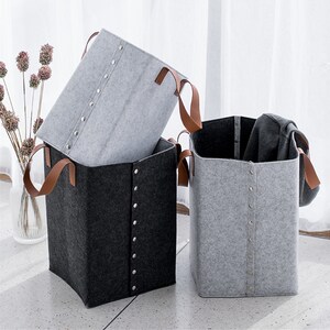 Free Shipping Foldable Storage Basket With Handle Felt Storage - Etsy