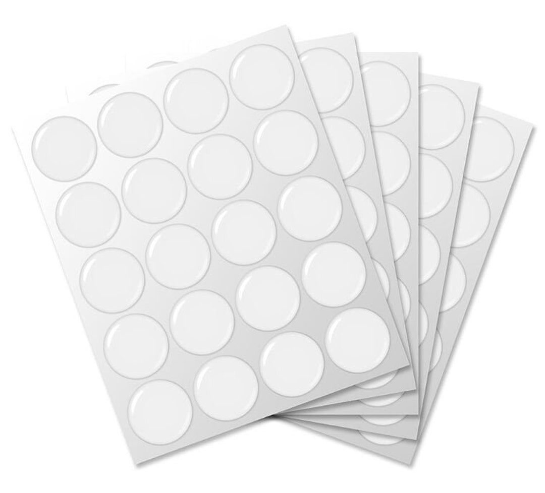 100 Pcs. Round Epoxy Stickers, 0.25" - 0.5" - 0.75" - 1" - 1.25" - 1.5 ...