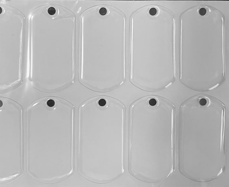 50x28mm Dog Tag Epoxy Stickers, 5028 Clear Self Adhesive Dogtag Domes ...