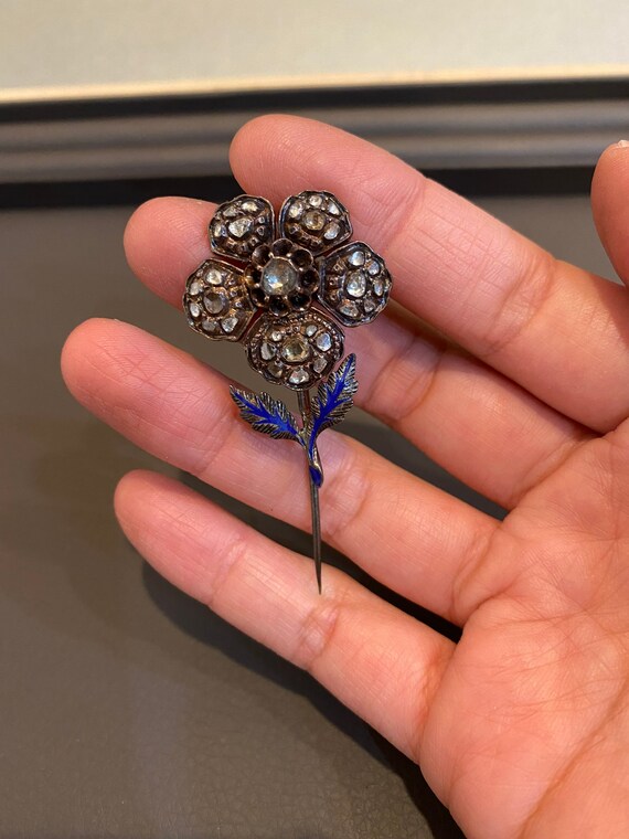 Old Victorian Antique Pin With Rosecut Diamonds - Etsy