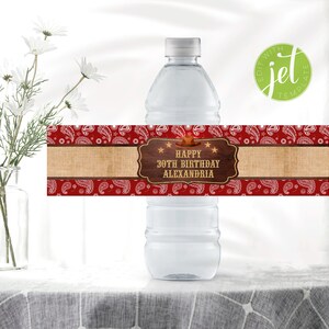 Cowboy Water Bottle Labels, Wild West Rodeo Water Bottle Labels for ...