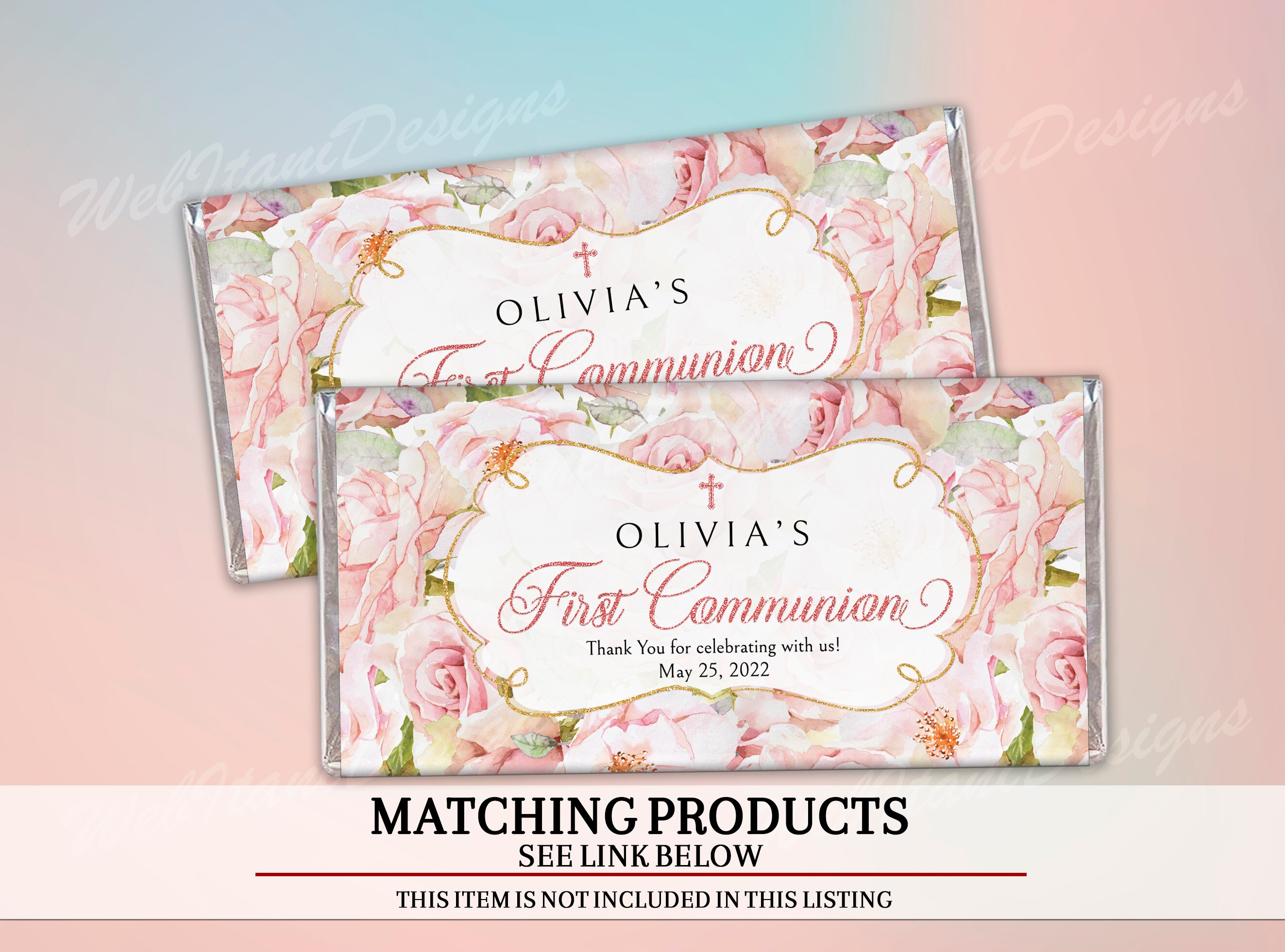 Editable First Communion Chip Bags Girl Communion Treats - Etsy