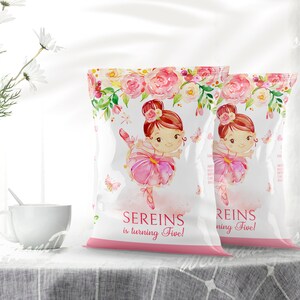 Ballerina Chip Bag for Girl Ballet Birthday, Little Ballerina Bday ...