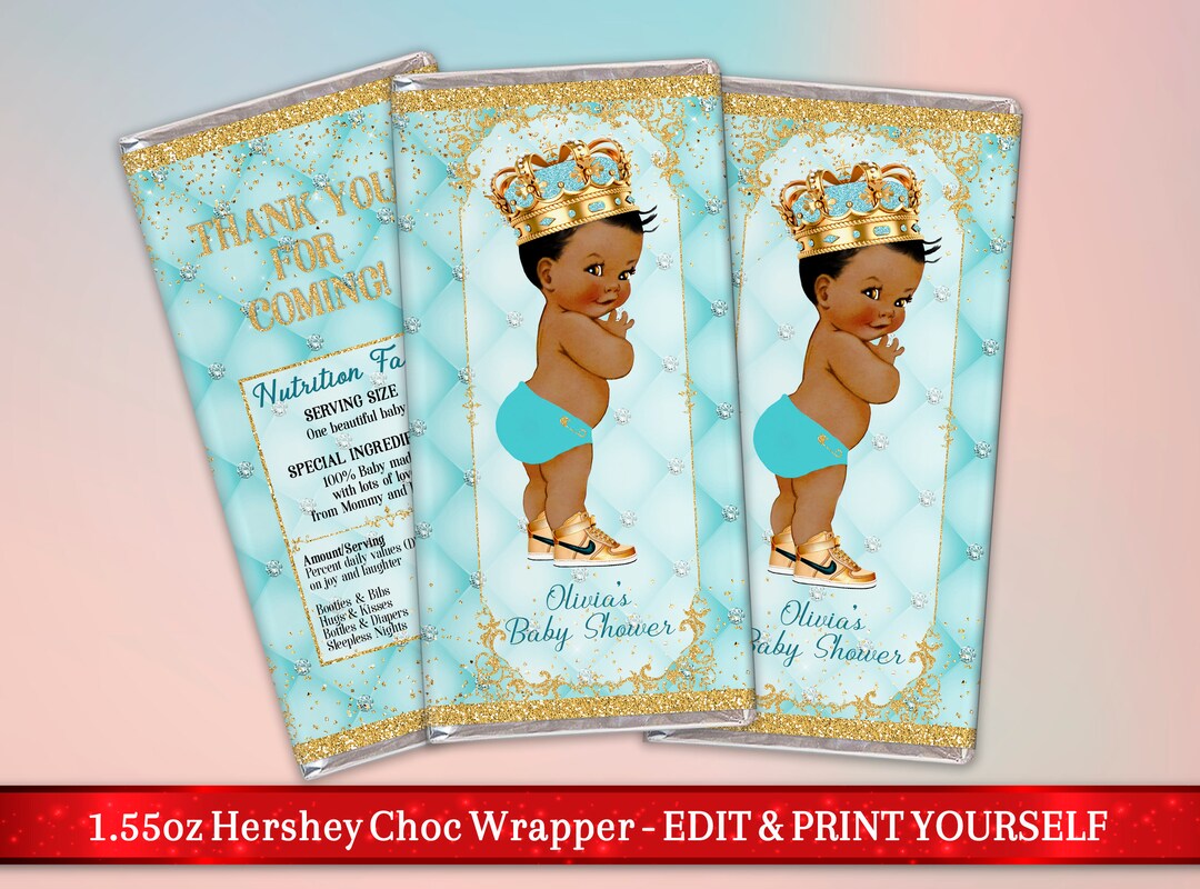 Royal Prince Teal Candy Bar Wrapper Little Prince Boy Baby - Etsy